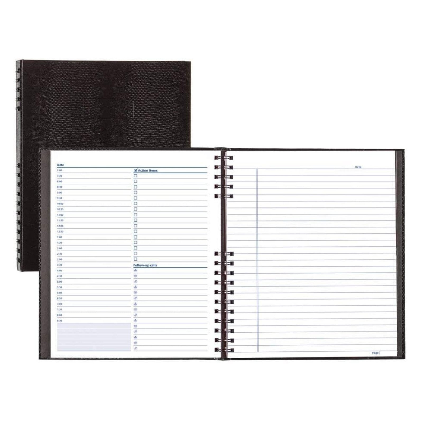NotePro Undated Daily Planner, Black, 200 Pages,10 3/4 x 8-1/2 Inches ...