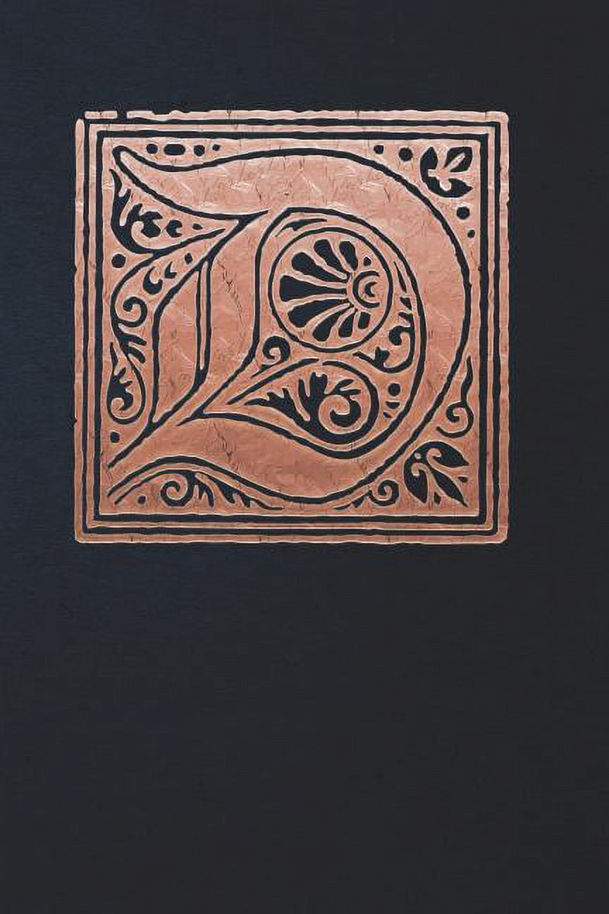 Notebook: Art Nouveau Initial D - Copper on Black - Lined Diary ...