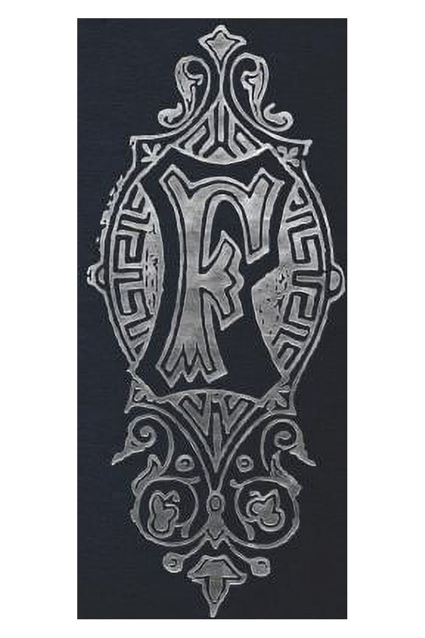 Notebook: Art Nouveau Initial F - Silver on Black - Lined Diary ...