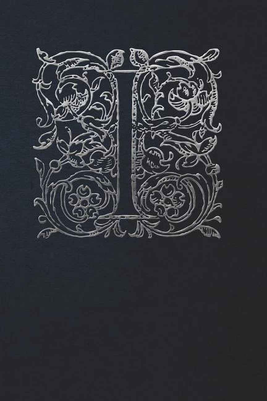 Notebook: Art Nouveau Initial I - Silver on Black - Lined Diary ...