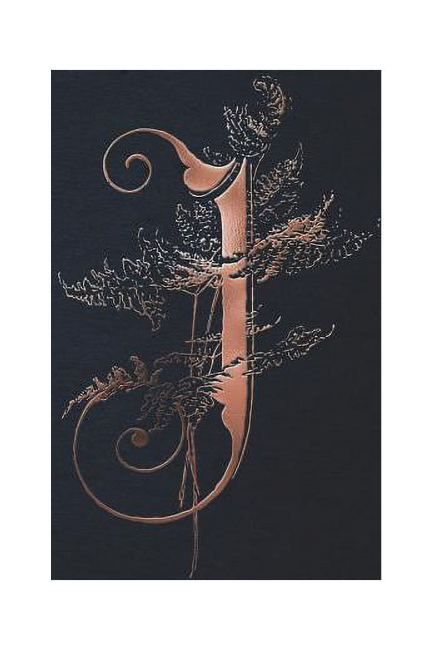 Notebook: Art Nouveau Initial J - Copper on Black - Lined Diary ...
