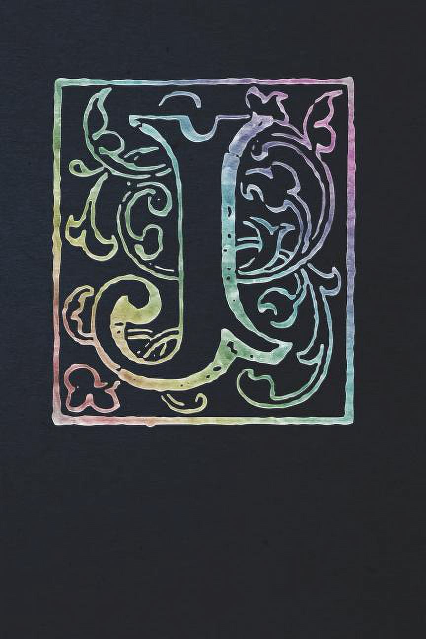 Notebook: Art Nouveau Initial J - Multi Color on Black - Lined Diary ...