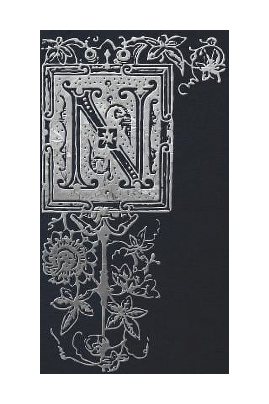 Notebook: Art Nouveau Initial N - Silver on Black - Lined Diary ...