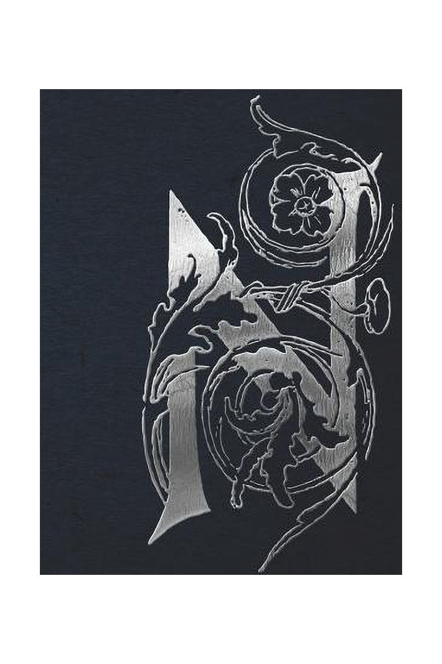 Notebook: Art Nouveau Initial N - Silver on Black - Lined Diary ...
