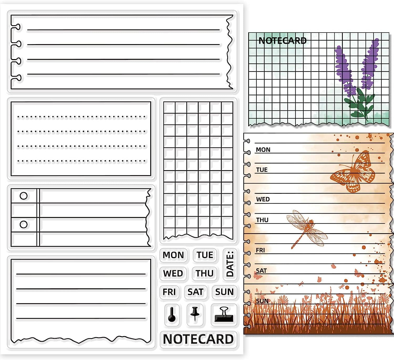Notebook Clear Stamp Notepad Silicone Stamps Transparent Stamp for Notebook DIY Journaling ...