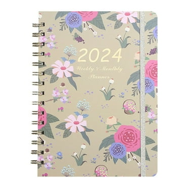 SUOSDEY 2024-2025 Undated Weekly Planner,Hardcover Notebook with Flower ...