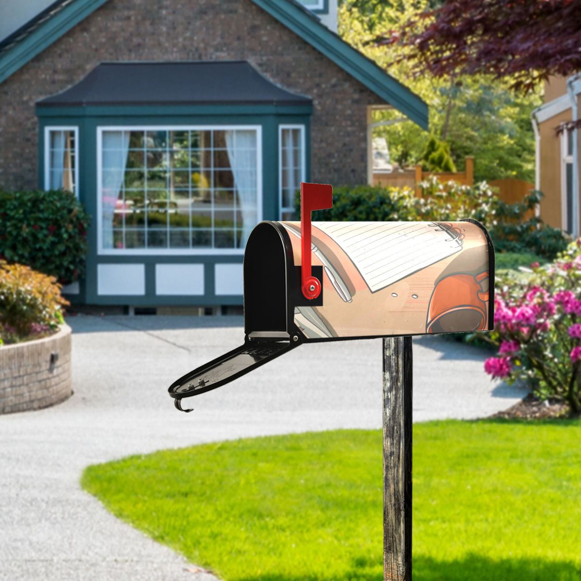 Notebook Coffee Mailbox Cover Magnetic Standard Size Post Box Cover ...