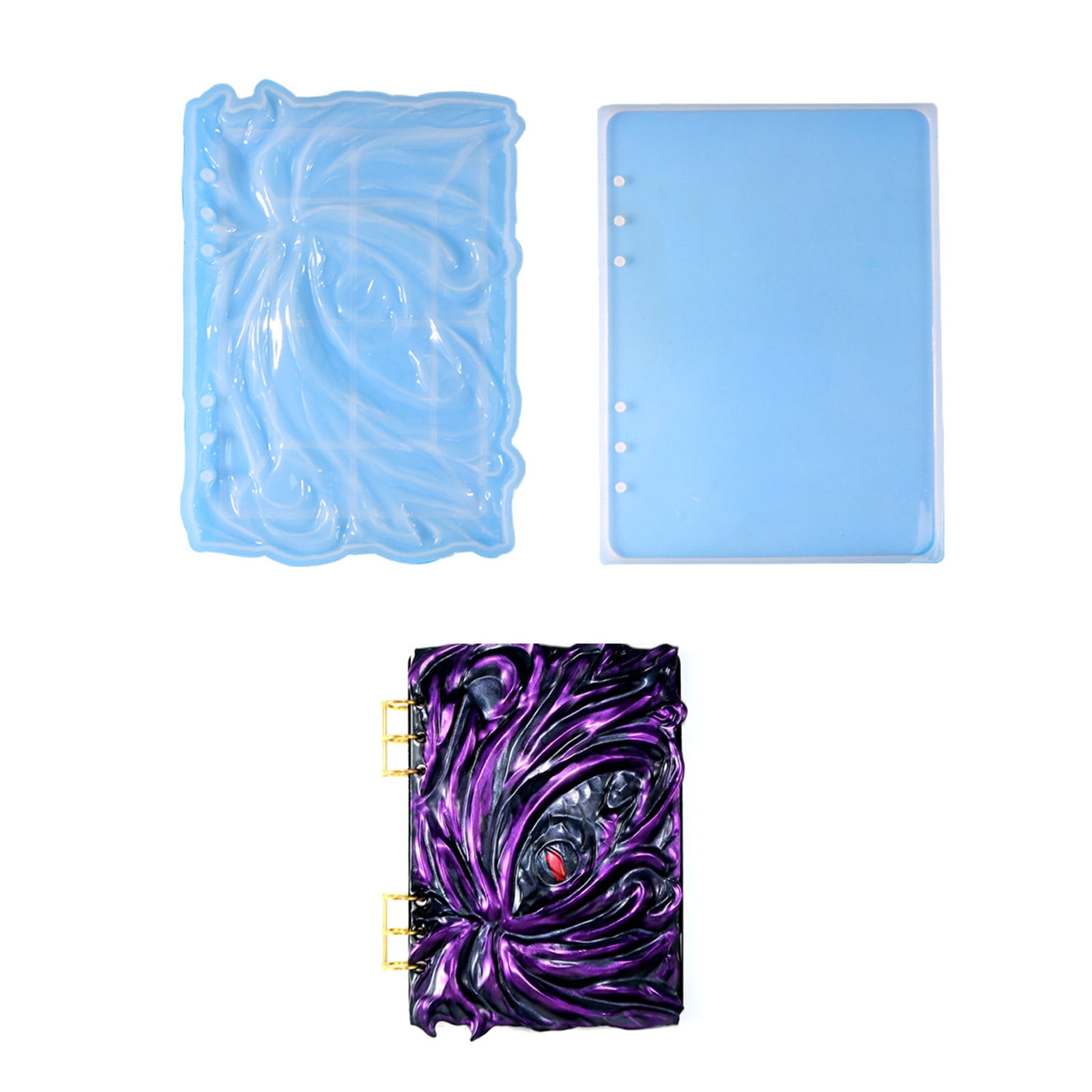 Notebook Cover Epoxy Resin Silicone Molds with Loose Binder Rings Kits ...