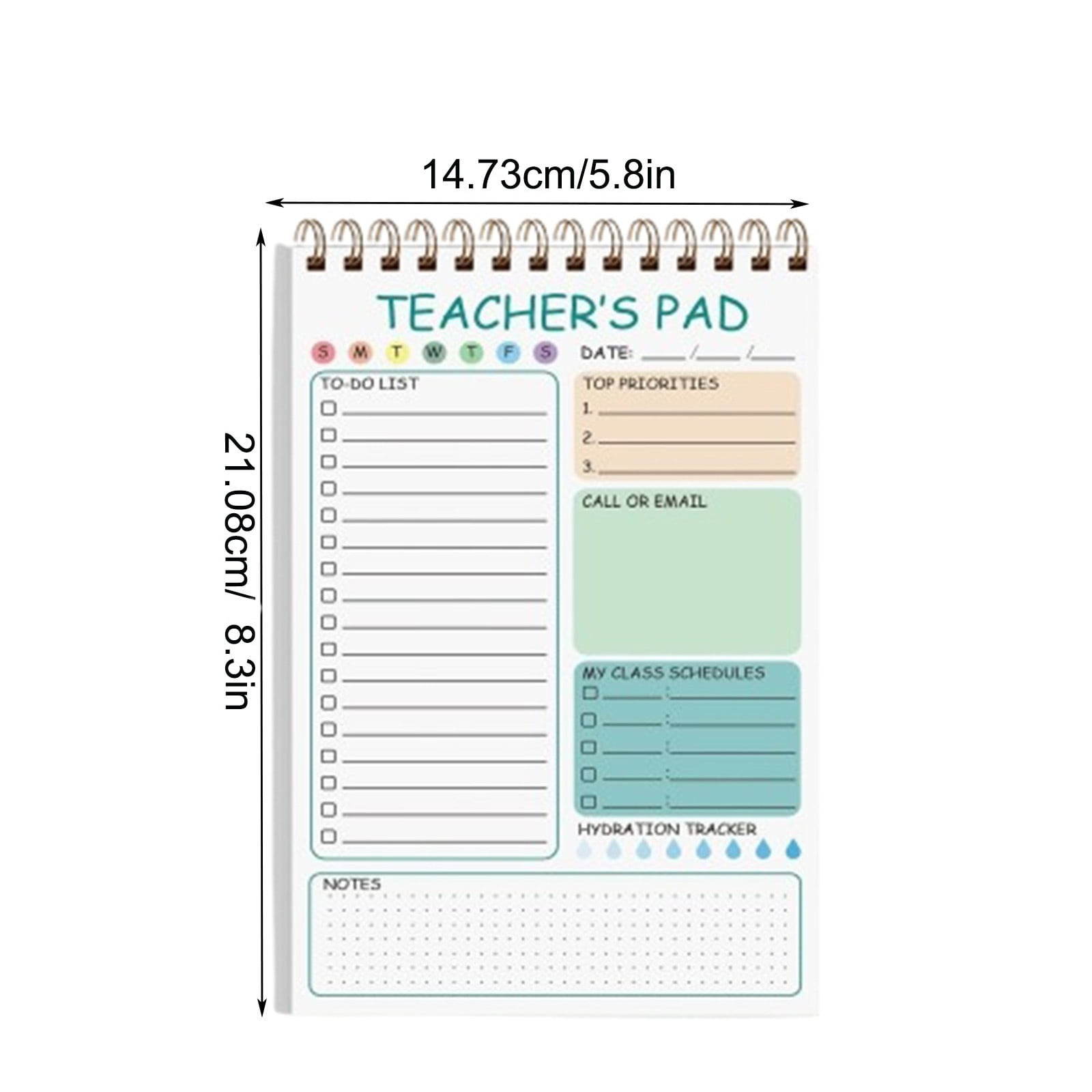 Notebook Daily Planner A5 Coil Bound | Undated Schedule Organizer with ...