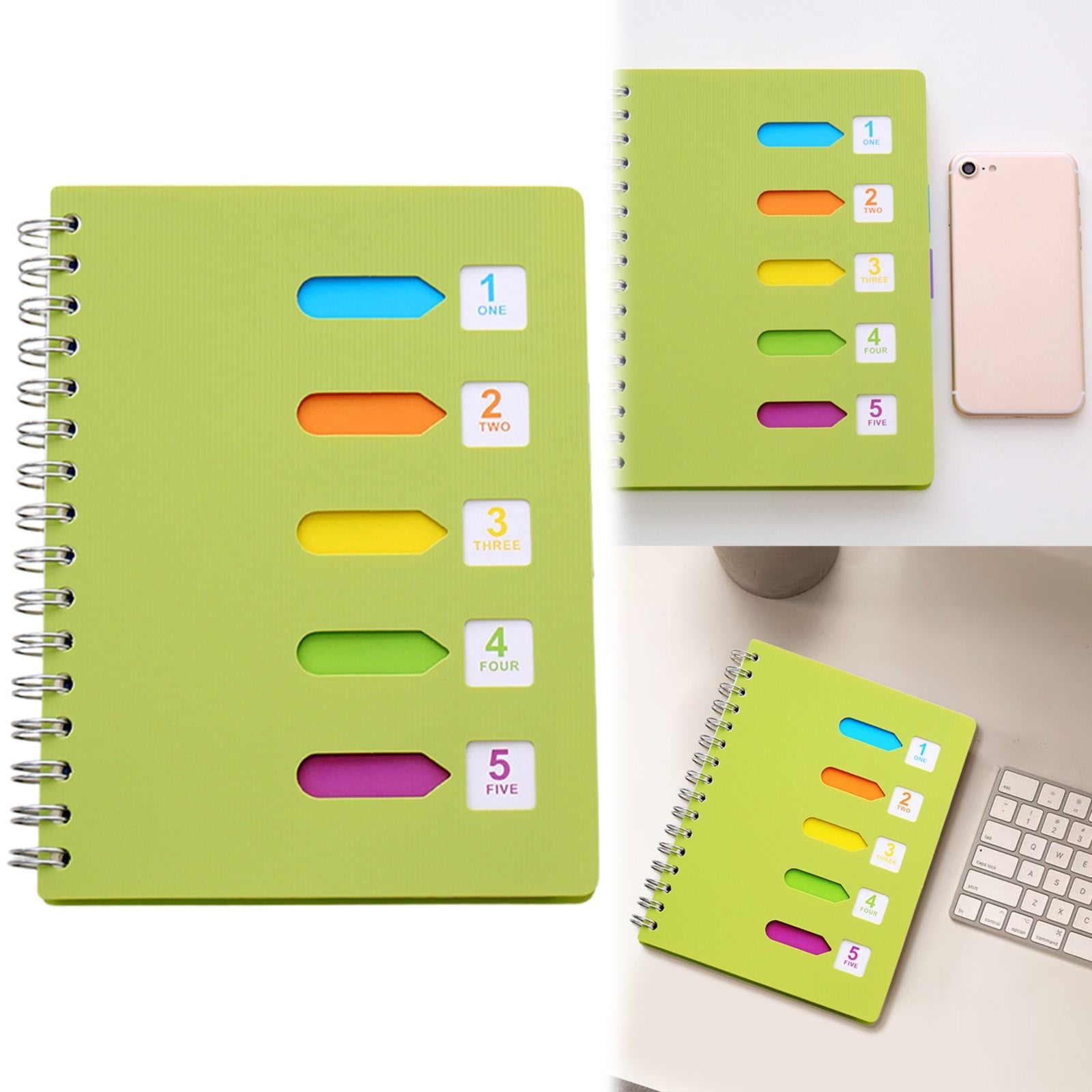 Notebook With Dividers，A5 Lined Notebook With Multicolored Pen Wire ...