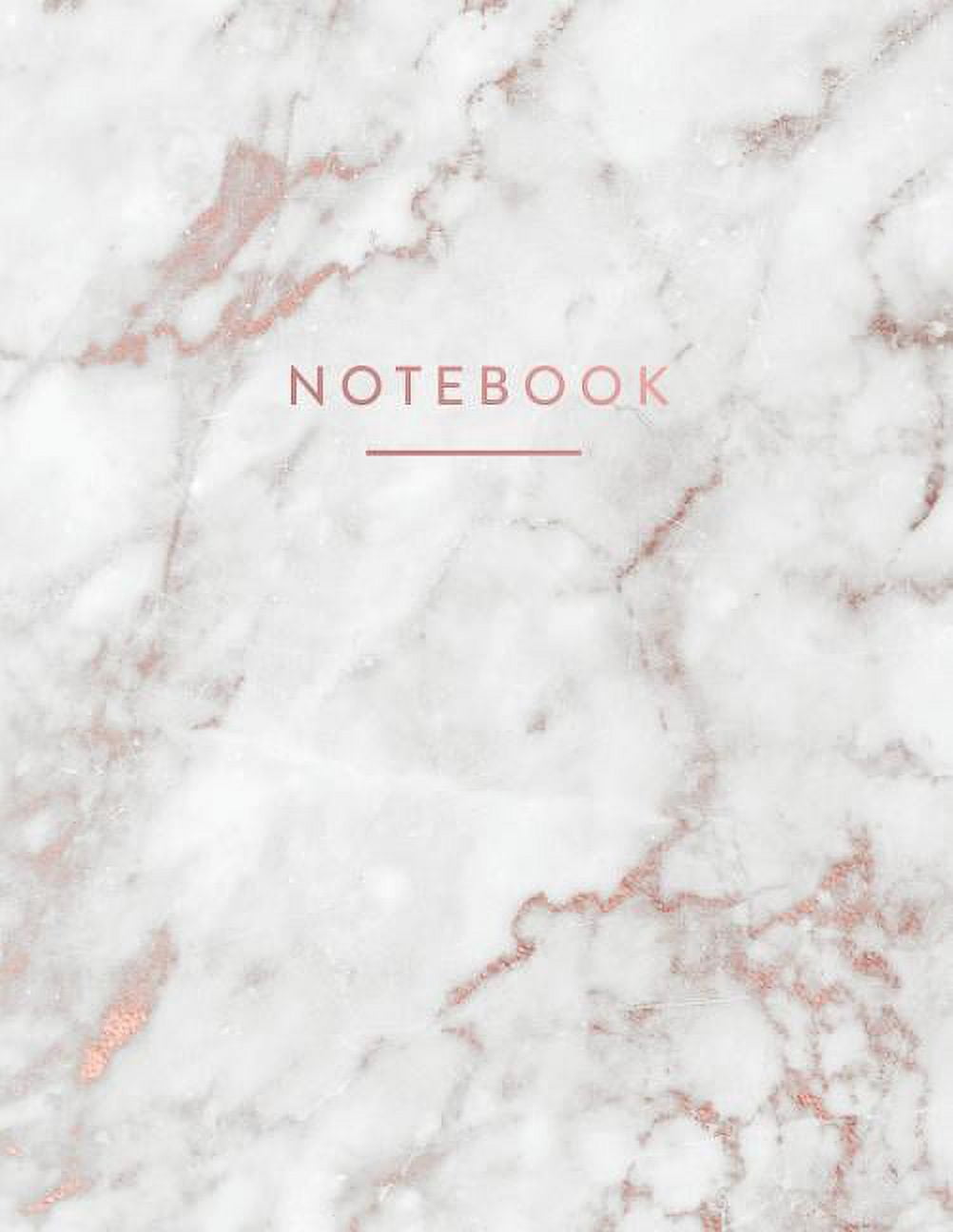 Notebook: Elegant White Marble with Shiny Rose Gold Cover 150 College ...