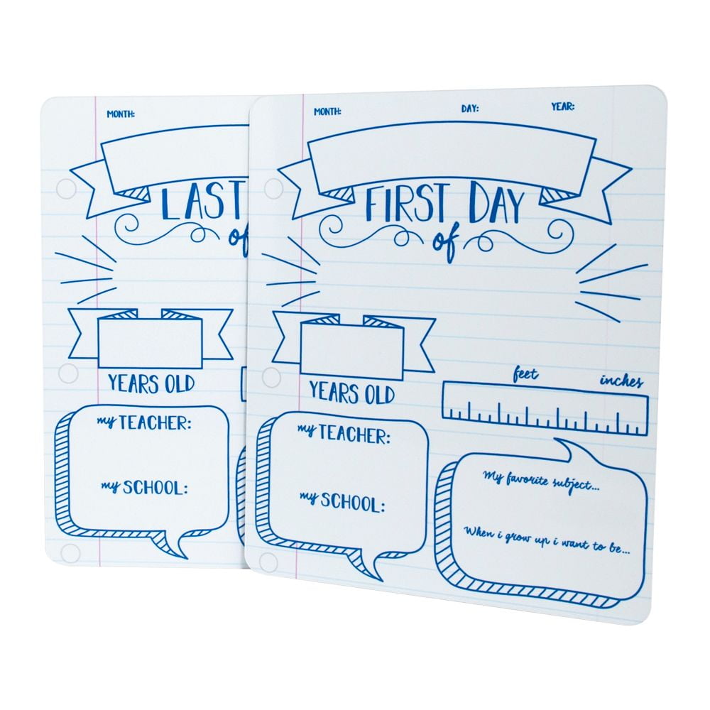 Notebook First And Last Day Of School Reusable Dry Erase Sign Photo ...