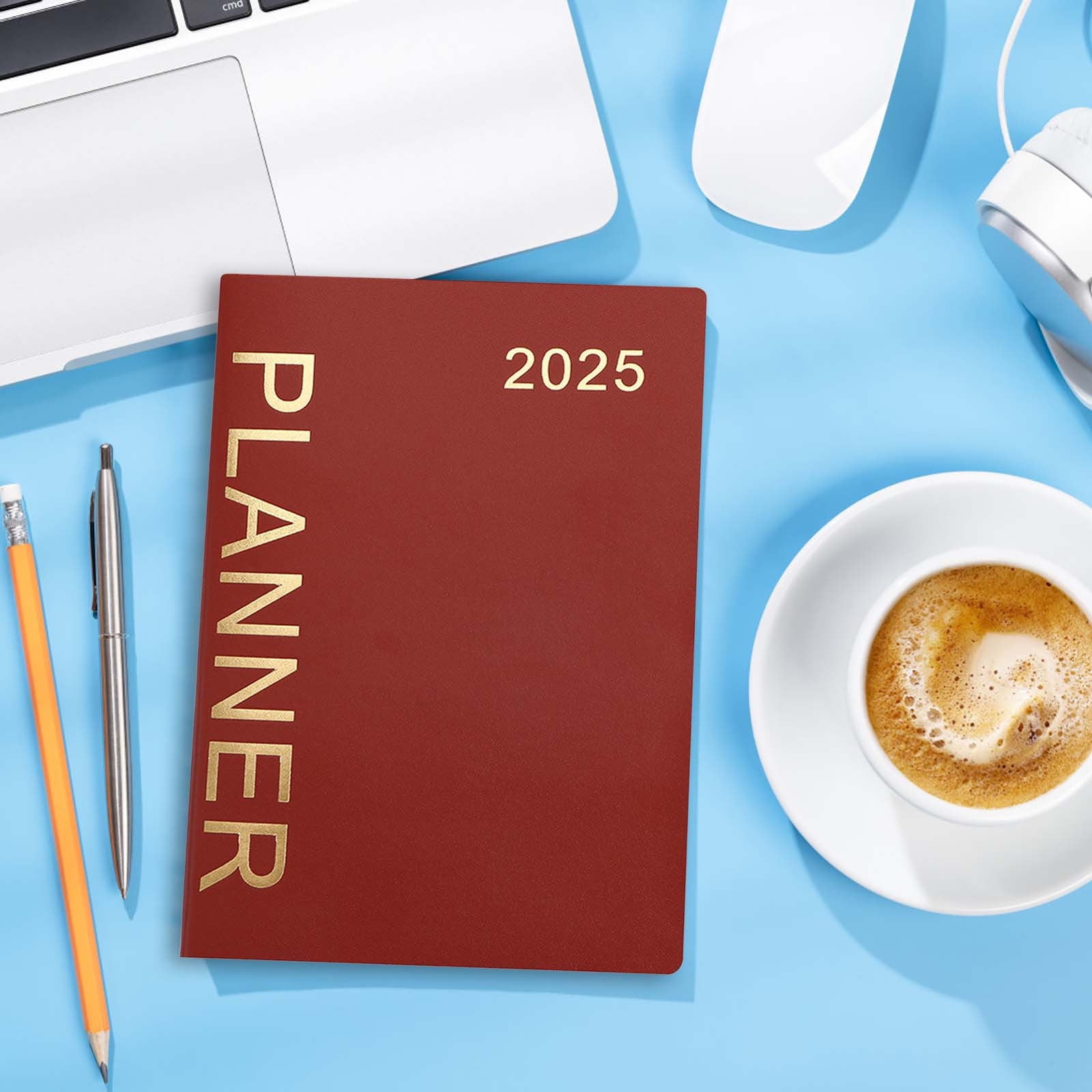 Notebook Journal 2025 English Plan A5 Soft Leather Notebook Calendar ...