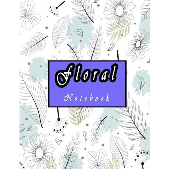 Notebook Journal Diary Pad Line Dot: Floral Notebook: White Flower in ...