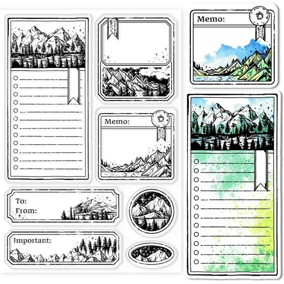Notebook Label Background Clear Stamps Notebook Label Silicone Stamp ...