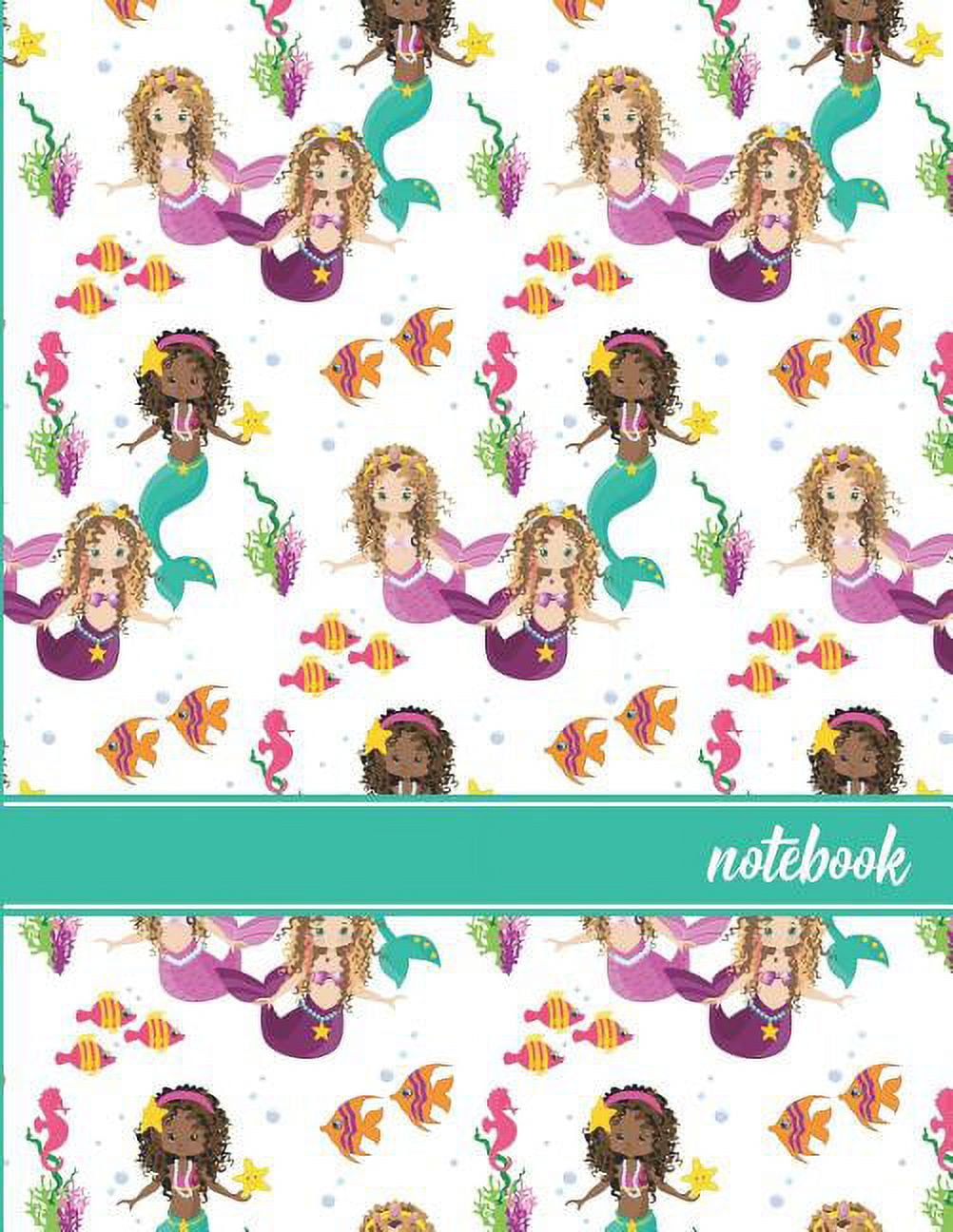 Notebook: Mermaid Pattern (3) Sea Green Banner Standard Dot Grid Paper ...