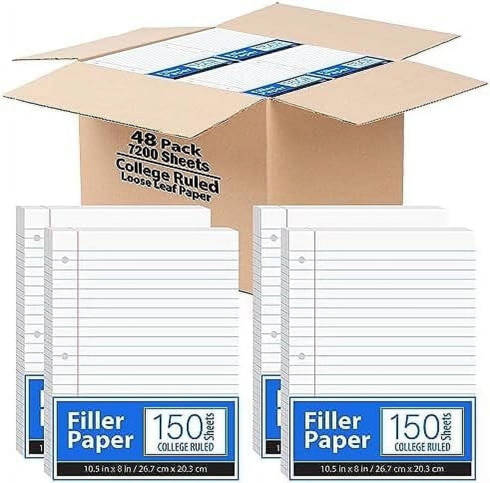 E-Clips USA 200-Sheet College Ruled Notebook Paper, 60 GSM Loose Leaf ...