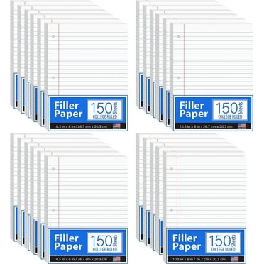 Oxford School Supplies, 5 Packs Lined Filler Paper, 8 x 10-1/2 Inch ...