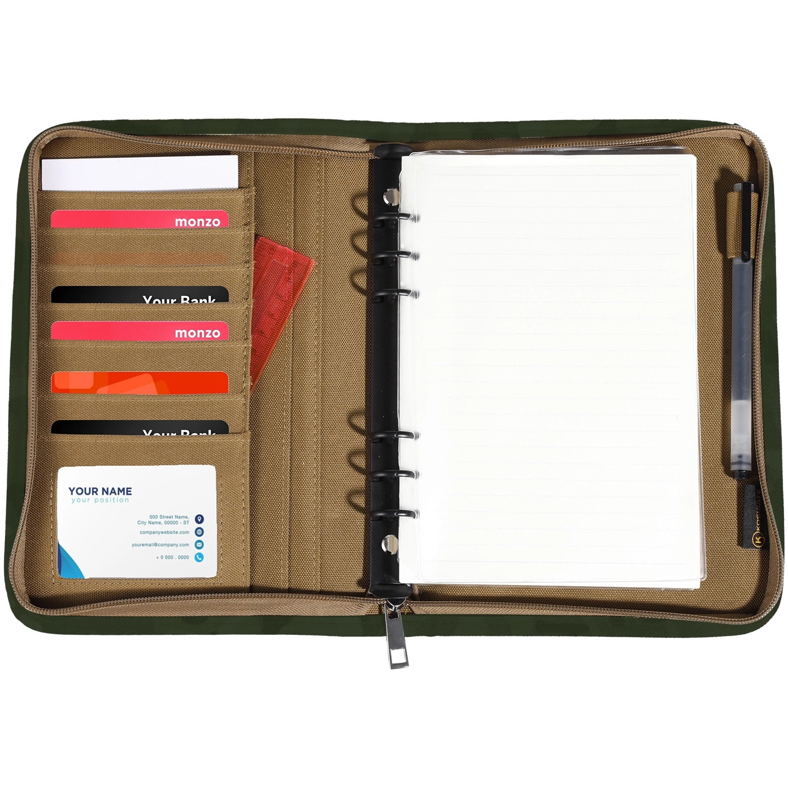 Notebook Ring Binder with Zipper, Large OCP Binder Planner with 80 ...