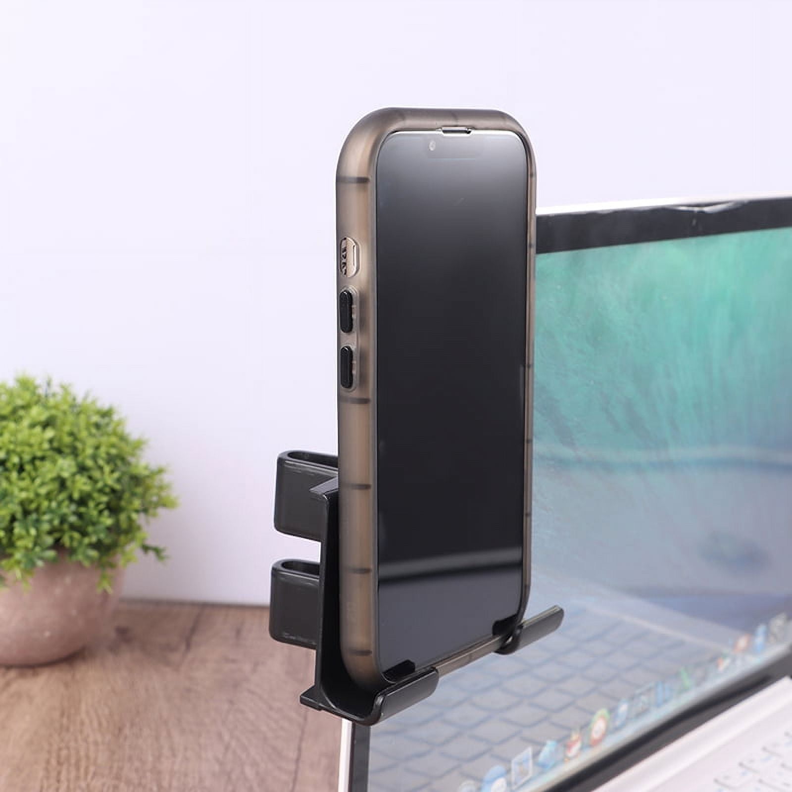 Notebook Screen Side Phone Holder Clip On Monitor For Laptop Or Desktop ...