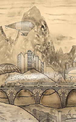 Pre-Owned Notebook: Steampunk Air Ship Gothic Victorian Black Vintage ...
