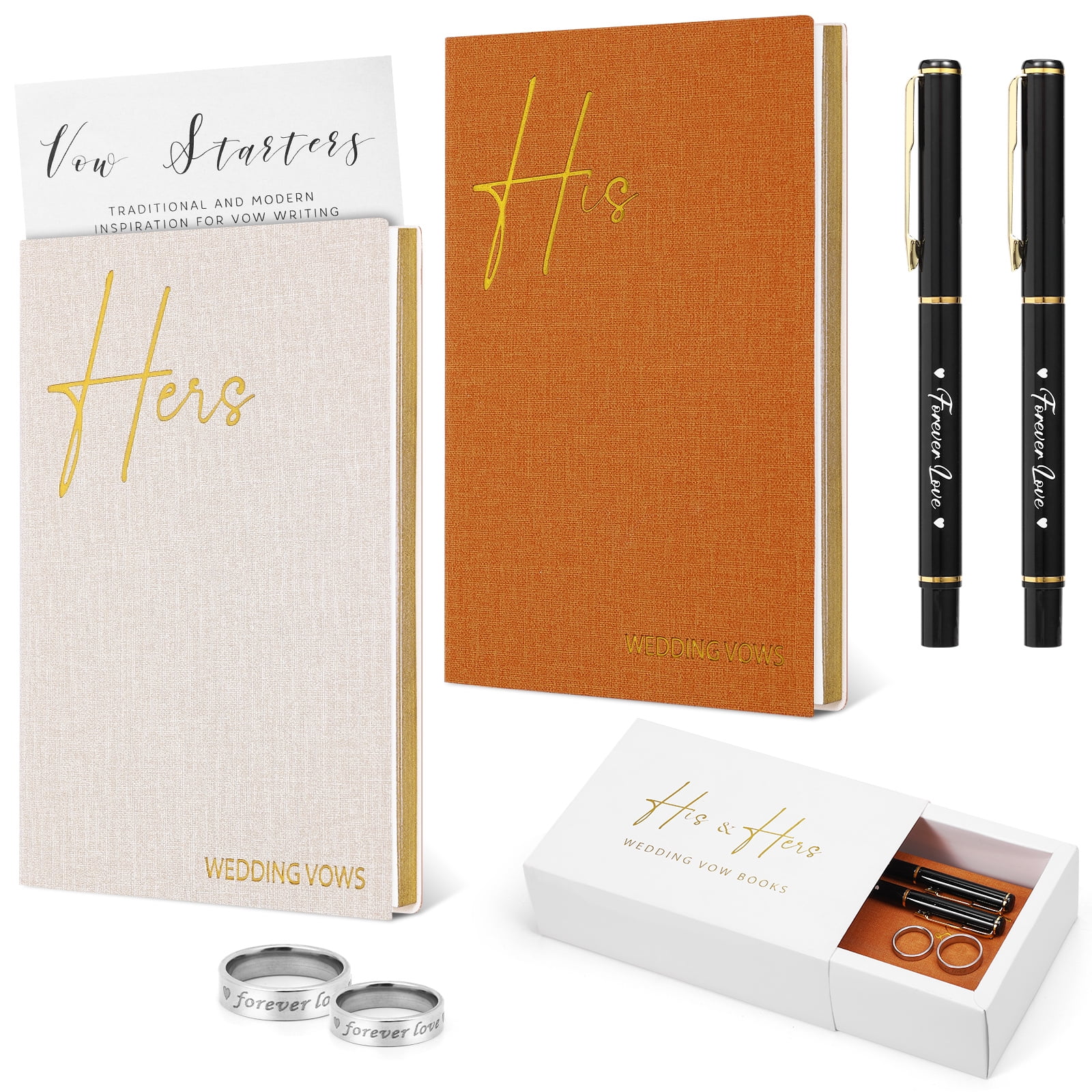 Notebook Under $20 WLIZJ Jingpu Wedding Vow Book Set (1 Drawer Box+2 His&Her Notebooks+1 ...