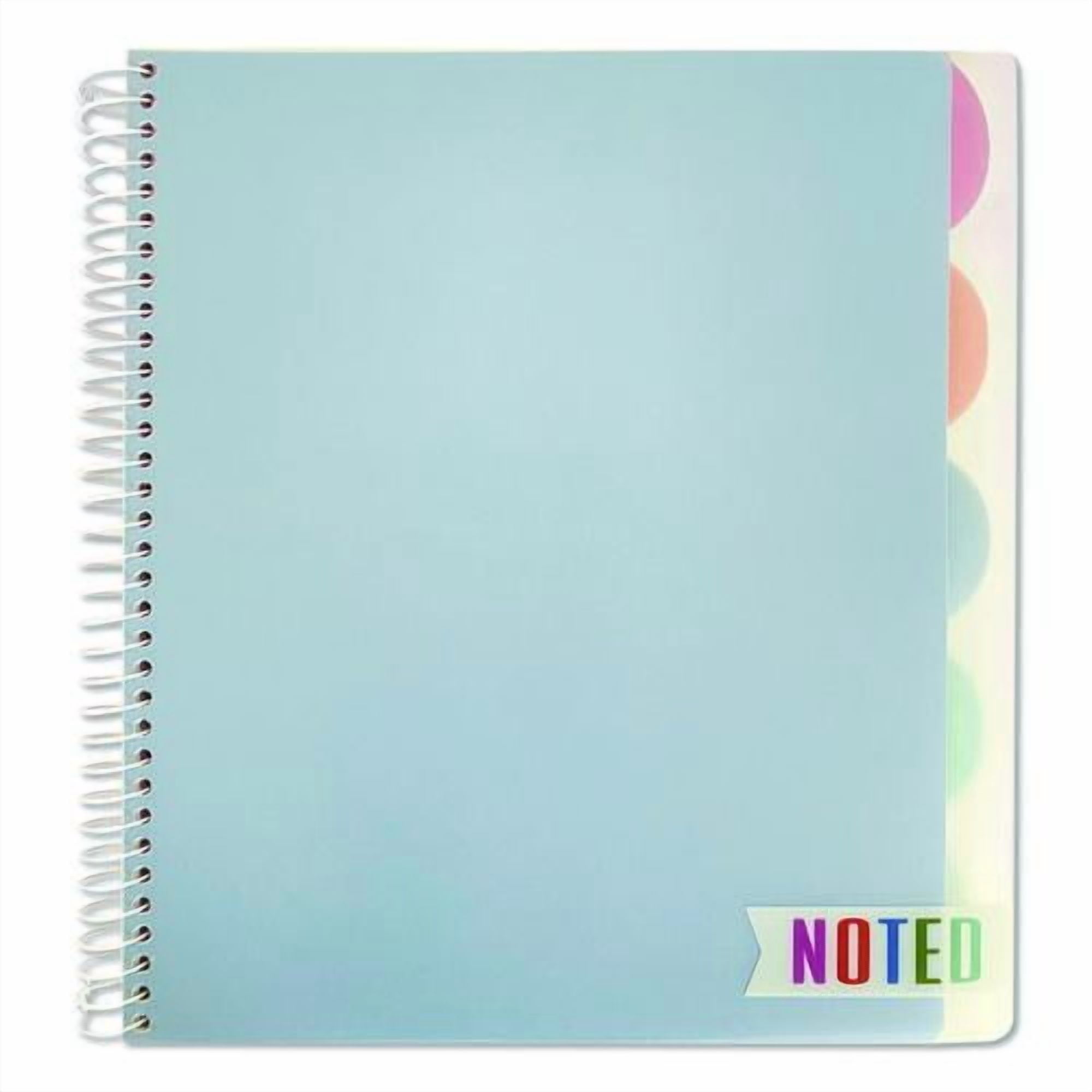 Noted Five-Subject Spiral Notebook, Medium/College Rule, Randomly ...