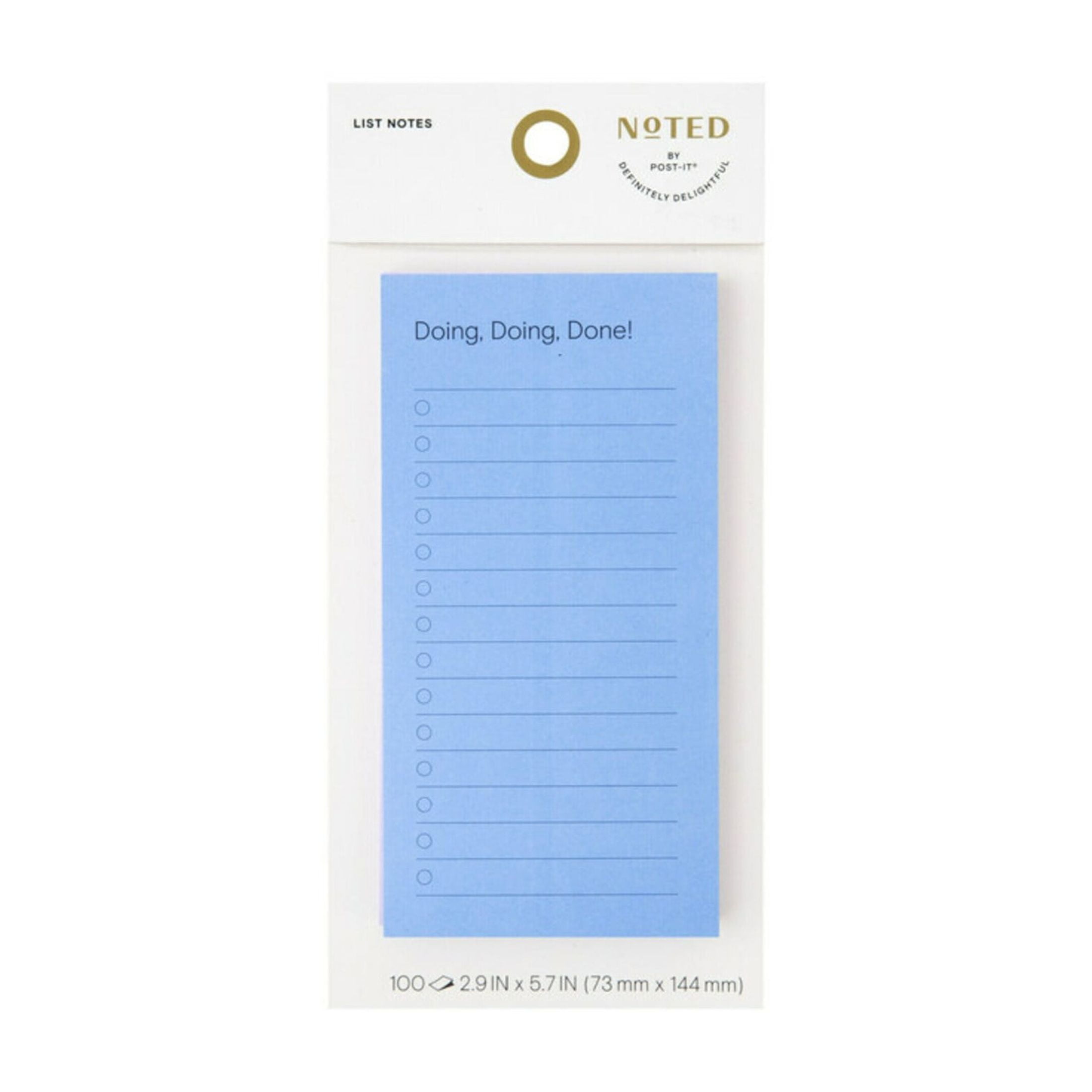 Noted by Post-it, Blue "Doing, Doing, Done" List Notes, 2.9 in. x 5.7 ...