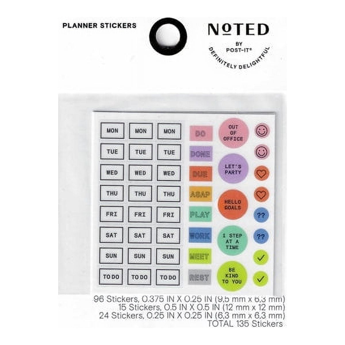 Noted by Post-it Daily Planner Stickers (135 Stickers) Plan and ...