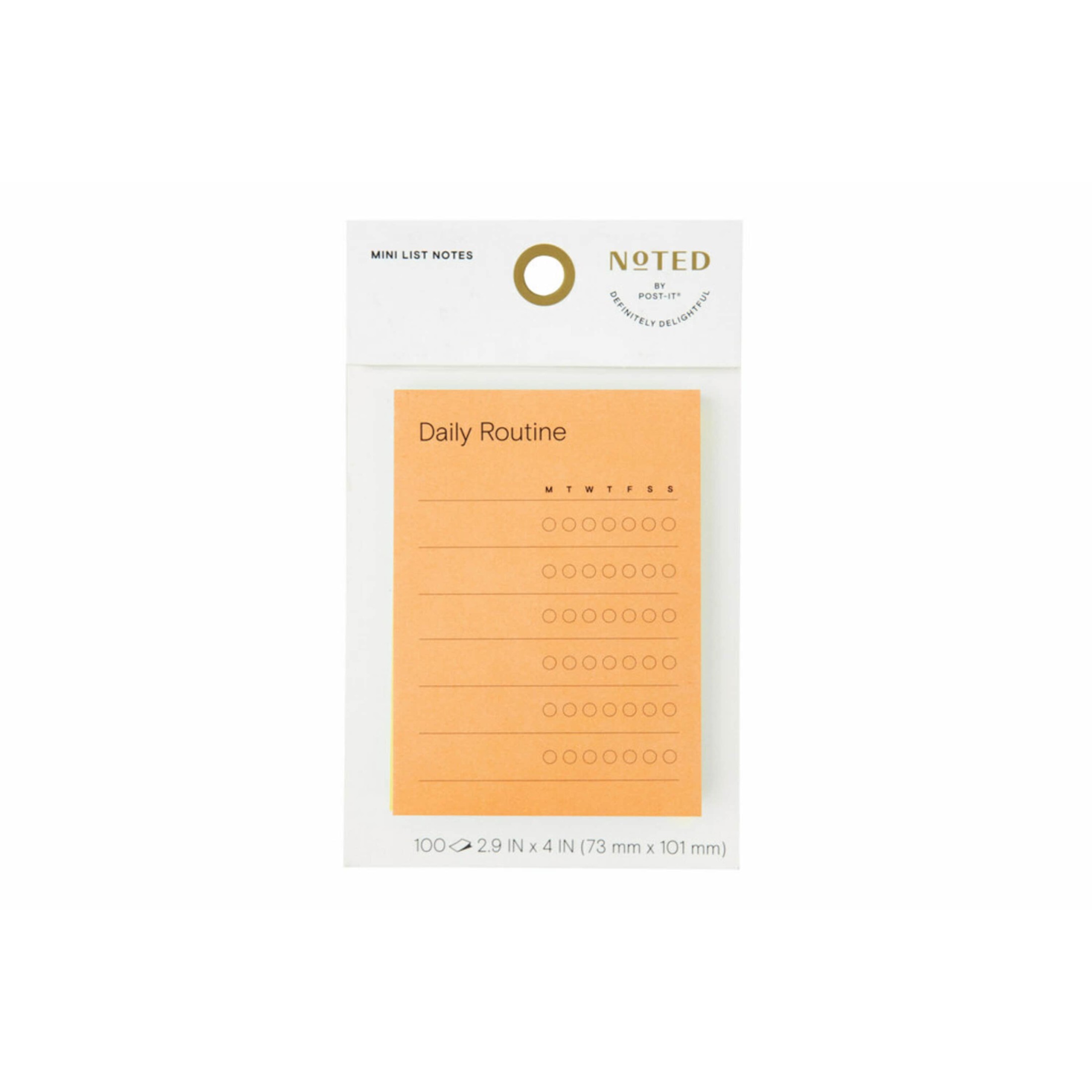 Noted by Post-it "Daily Routine" Notes, Orange, Lined, 2.9 in. x 4 in ...