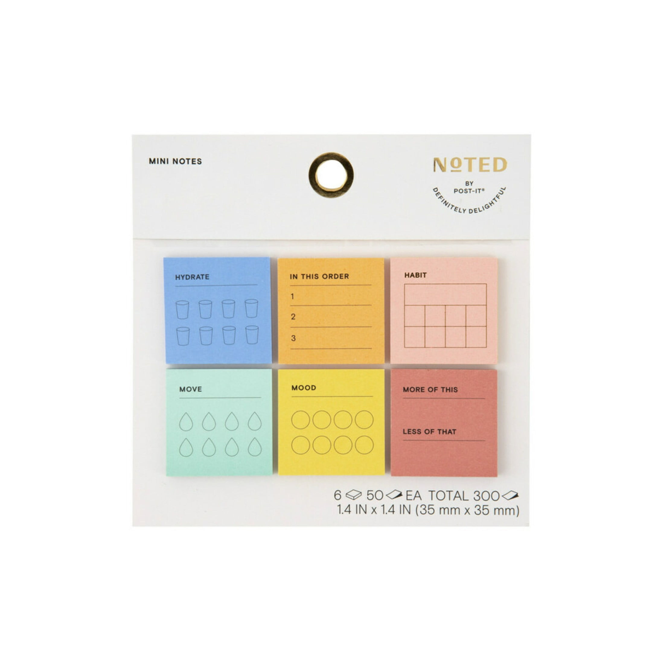 Noted by Post-it, Mini To-Do Notes, 1.5 in. x 1.5 in., Assorted Colors ...