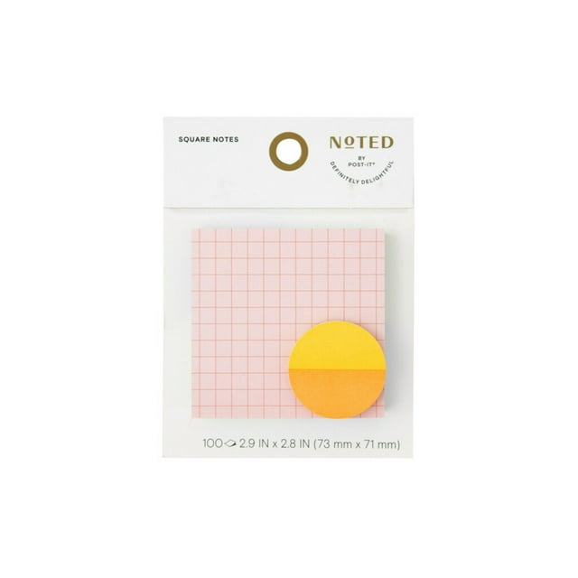 Noted by Post-it Notes, Pink Square & Orange and Yellow Round Multipack ...