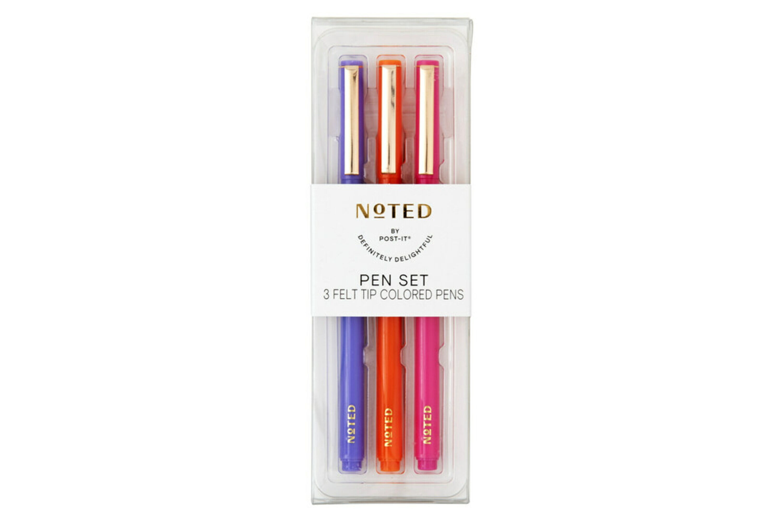 Noted by Post-it Pens, Purple, Pink, Orange, Felt Tip, 3 Pens - Walmart.com