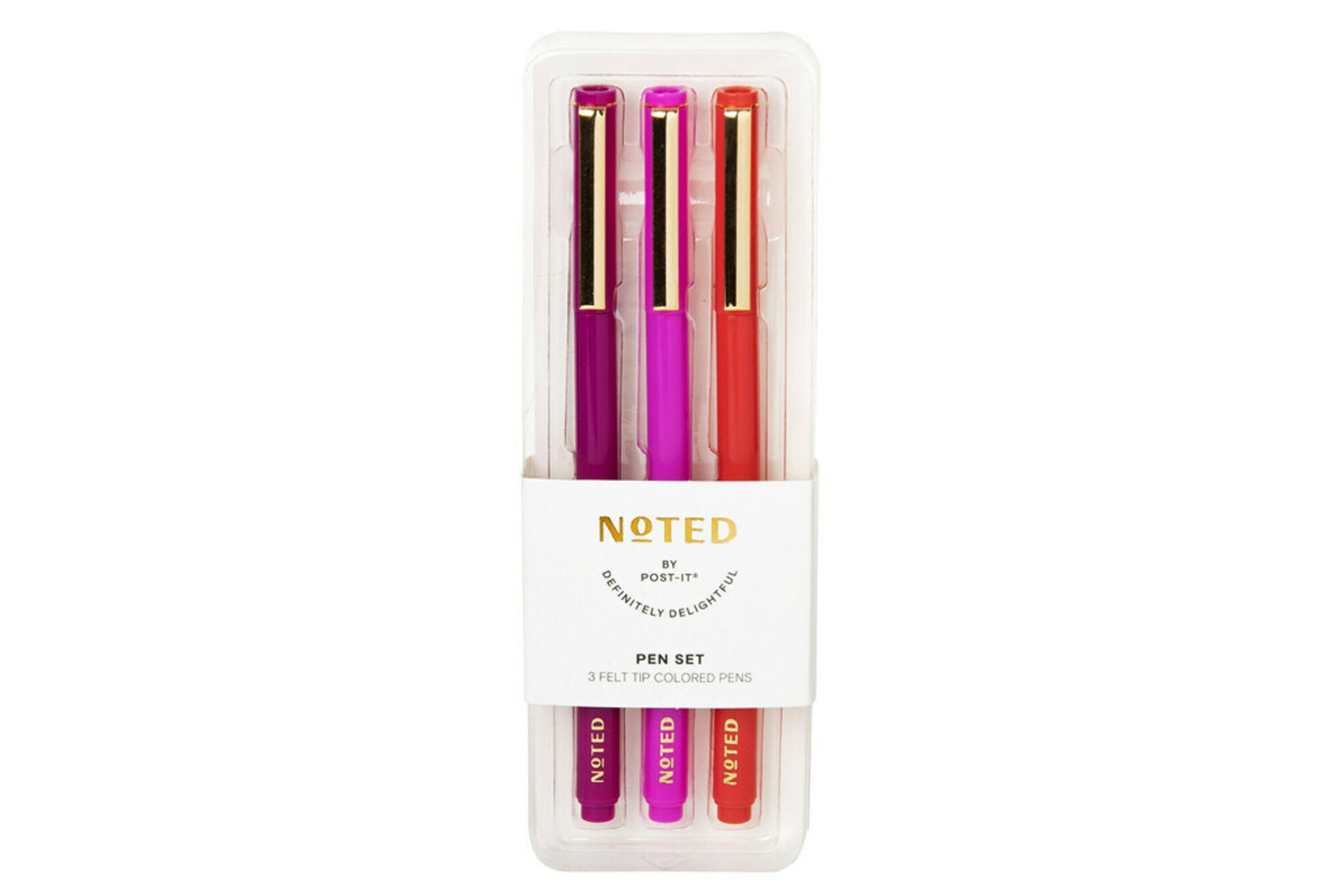 Noted by Post-it®, Pink Pens, Felt tip, Ink color matches barrel, 3 ...
