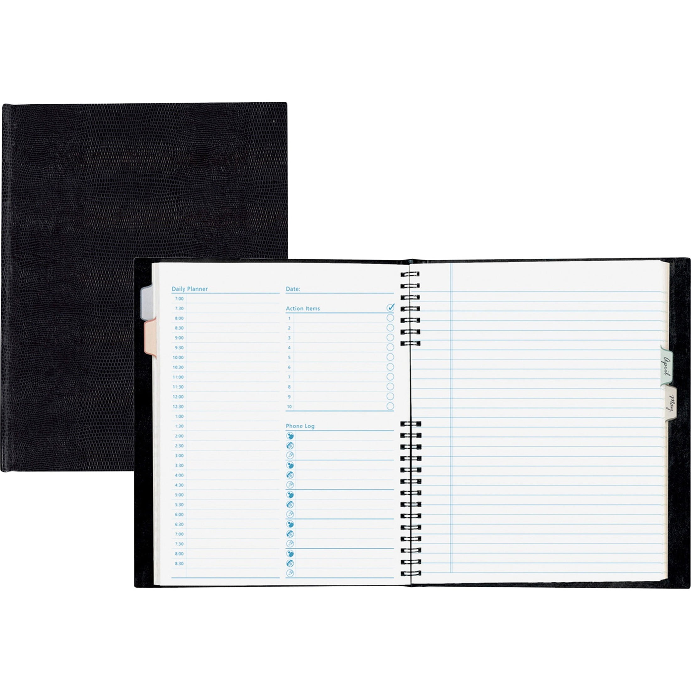 Notepro Undated Daily Planner, 9.25 X 7.25, Black Cover, Undated ...
