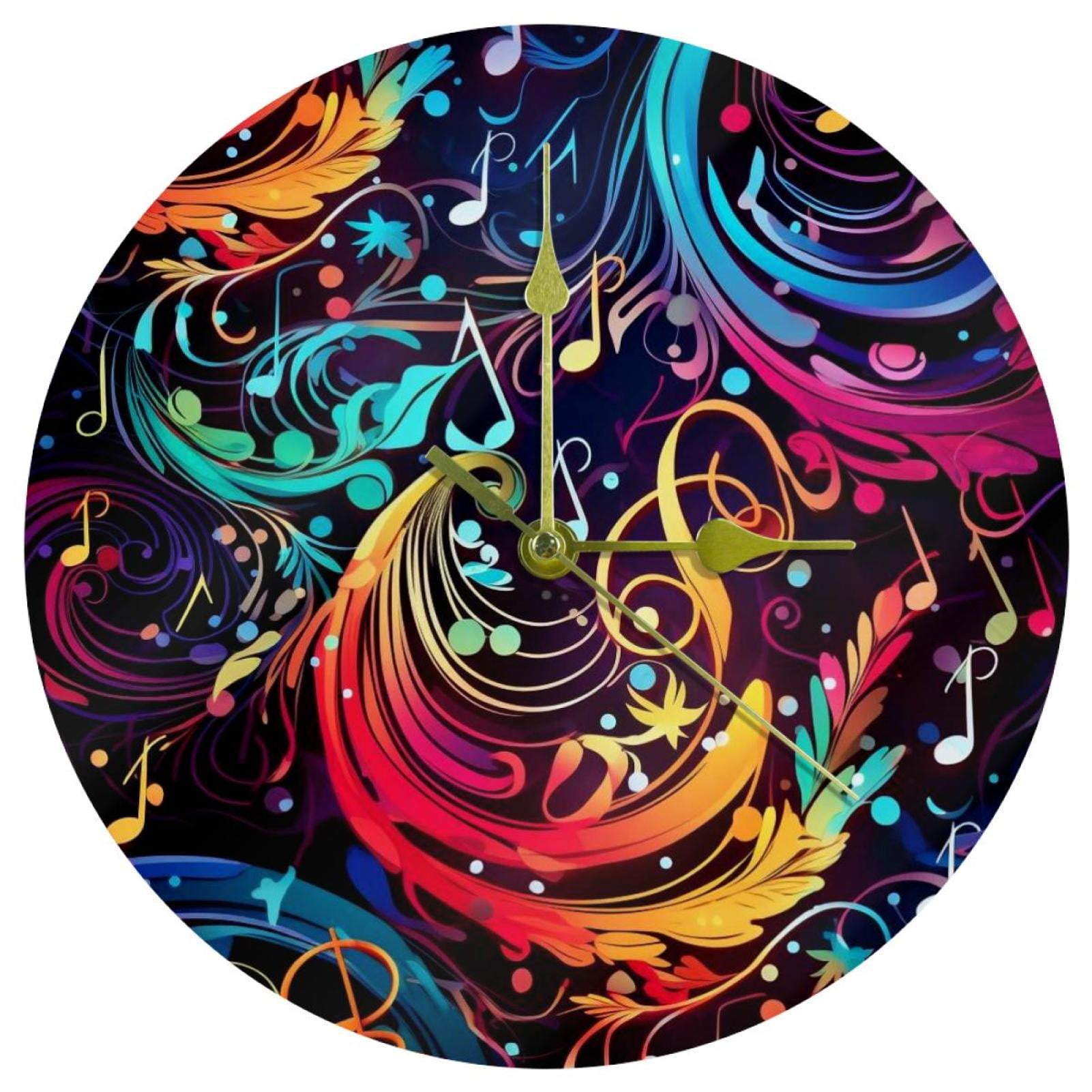 Notes Acrylic Circular Wall Clock - Stylish and Durable Timepiece ...