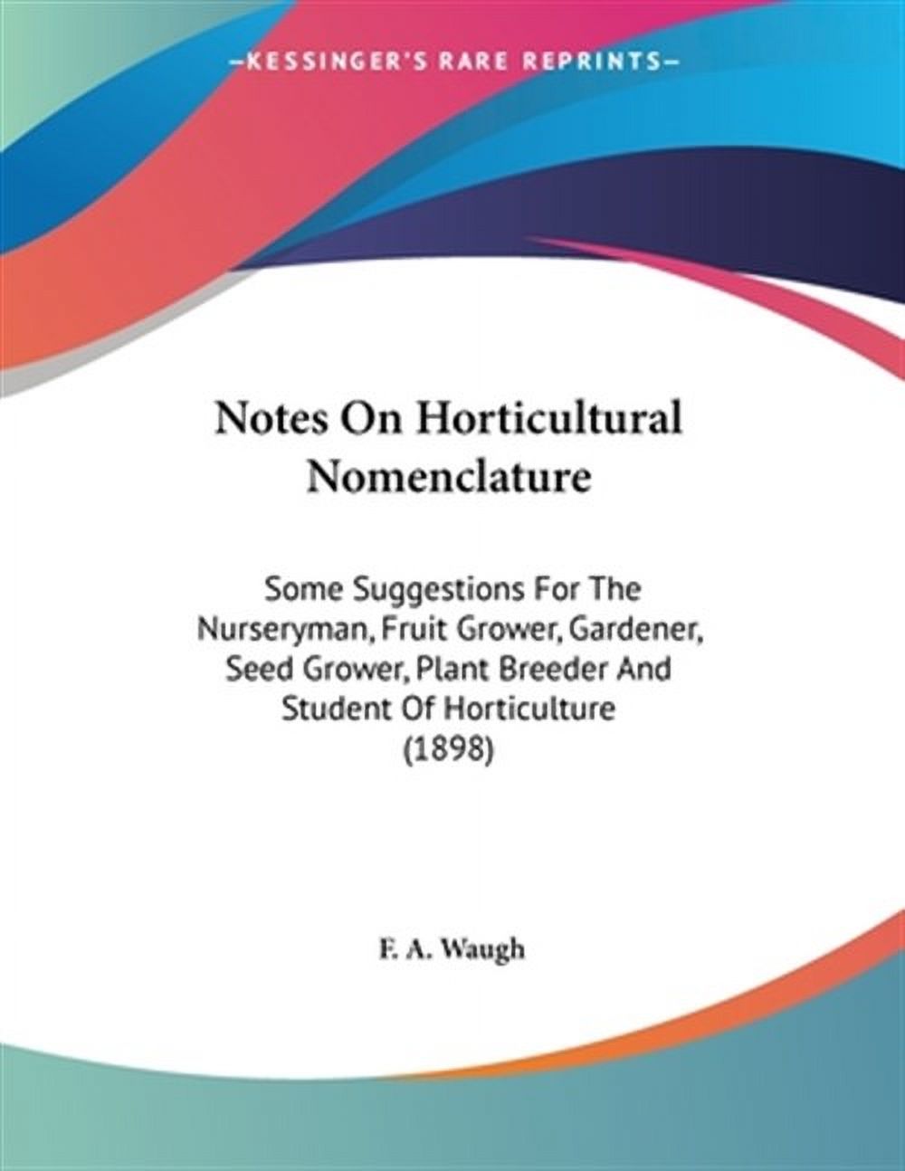 Notes On Horticultural Nomenclature : Some Suggestions for the ...