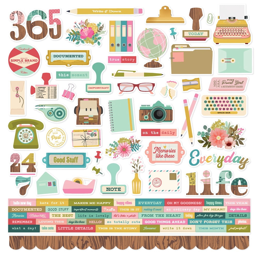 Noteworthy Cardstock Stickers-12"X12" - Walmart.com