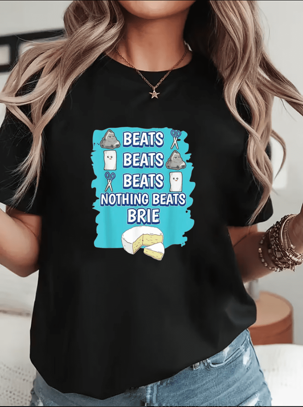 Nothing Beats Brie Cheese Rock Paper Scissors Game Brie Unisex T-Shirt ...