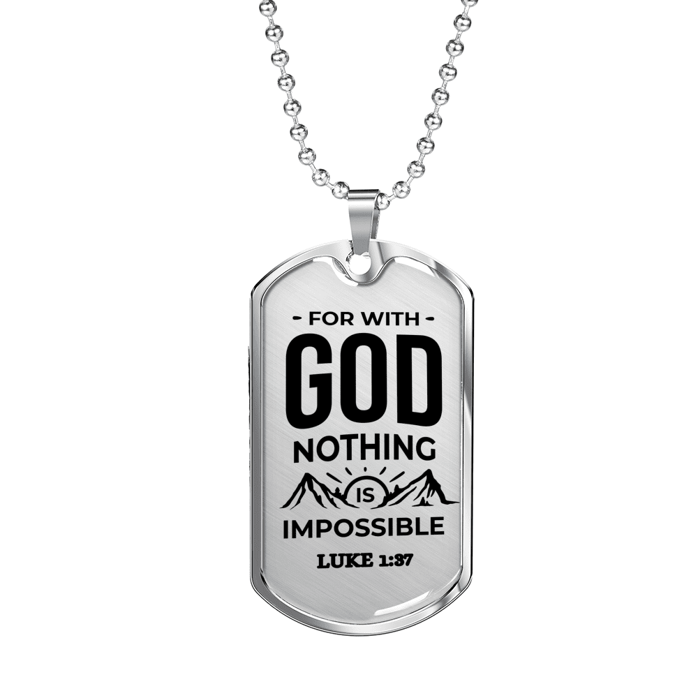 Nothing Is Impossible With The Lord Christian Faith Necklace Stainless ...