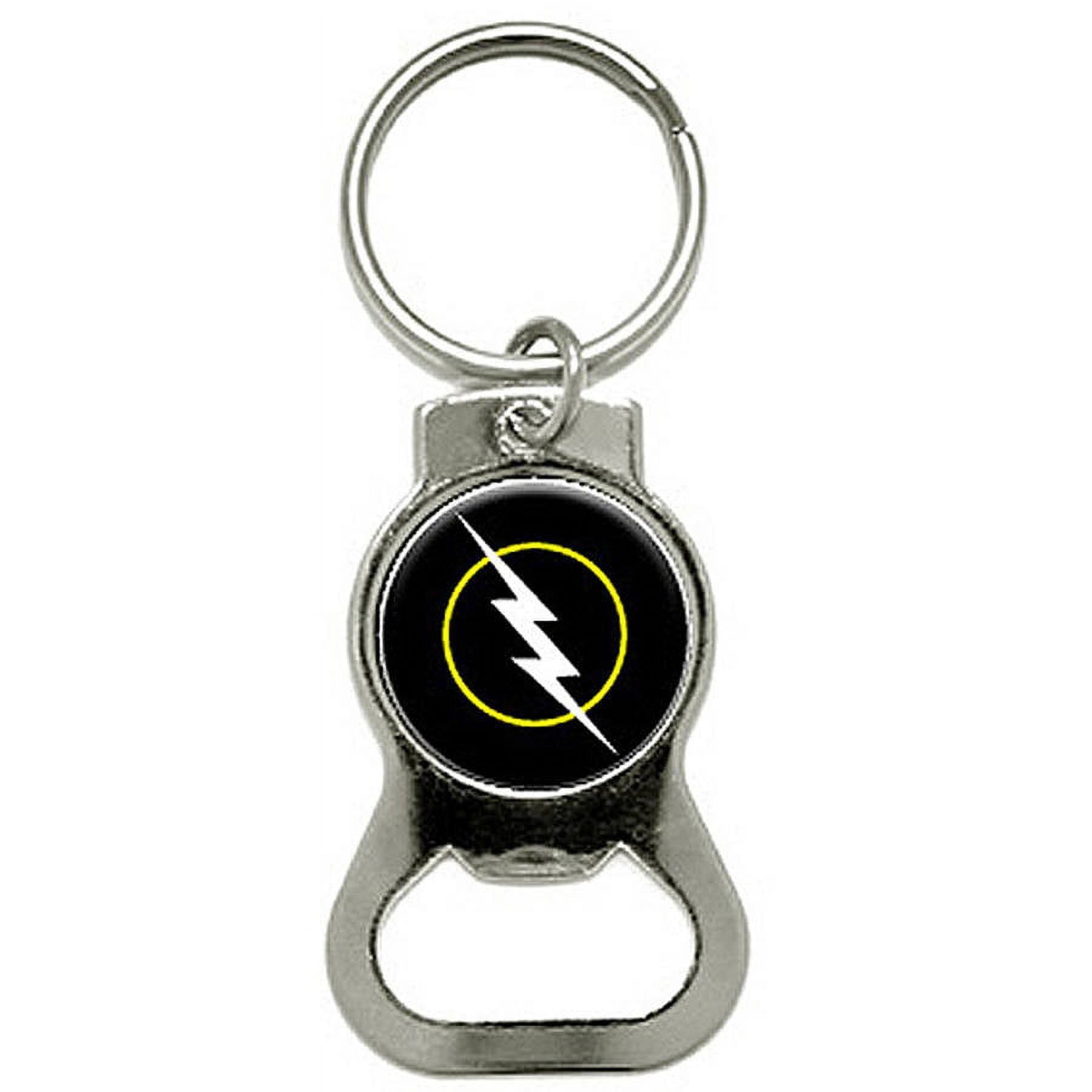 Nothing Specific White Lightning Bolt Bottle Cap Opener Keychain Ring ...