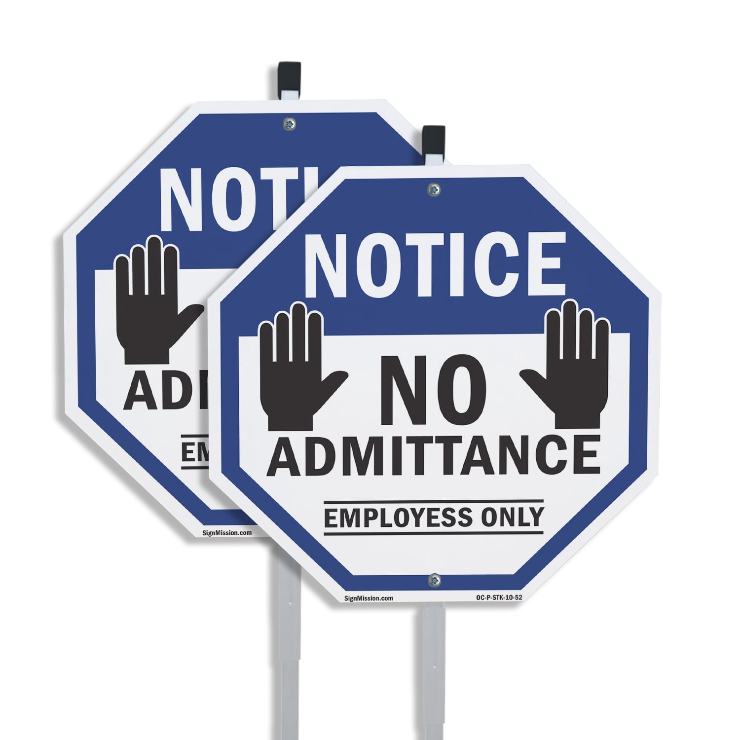 Notice No Admittance Employees Only (2 Pack) 10 inch X 10 inch Octagon ...