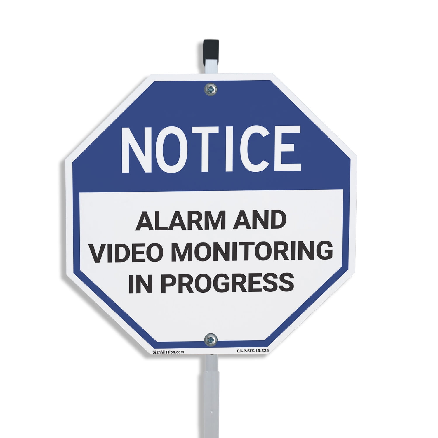 Notice Alarm and Video Monitoring in Progress 10 inch X 10 inch Octagon ...