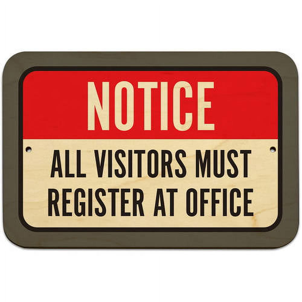 Notice All Visitors Must Register At Office Sign - Walmart.com
