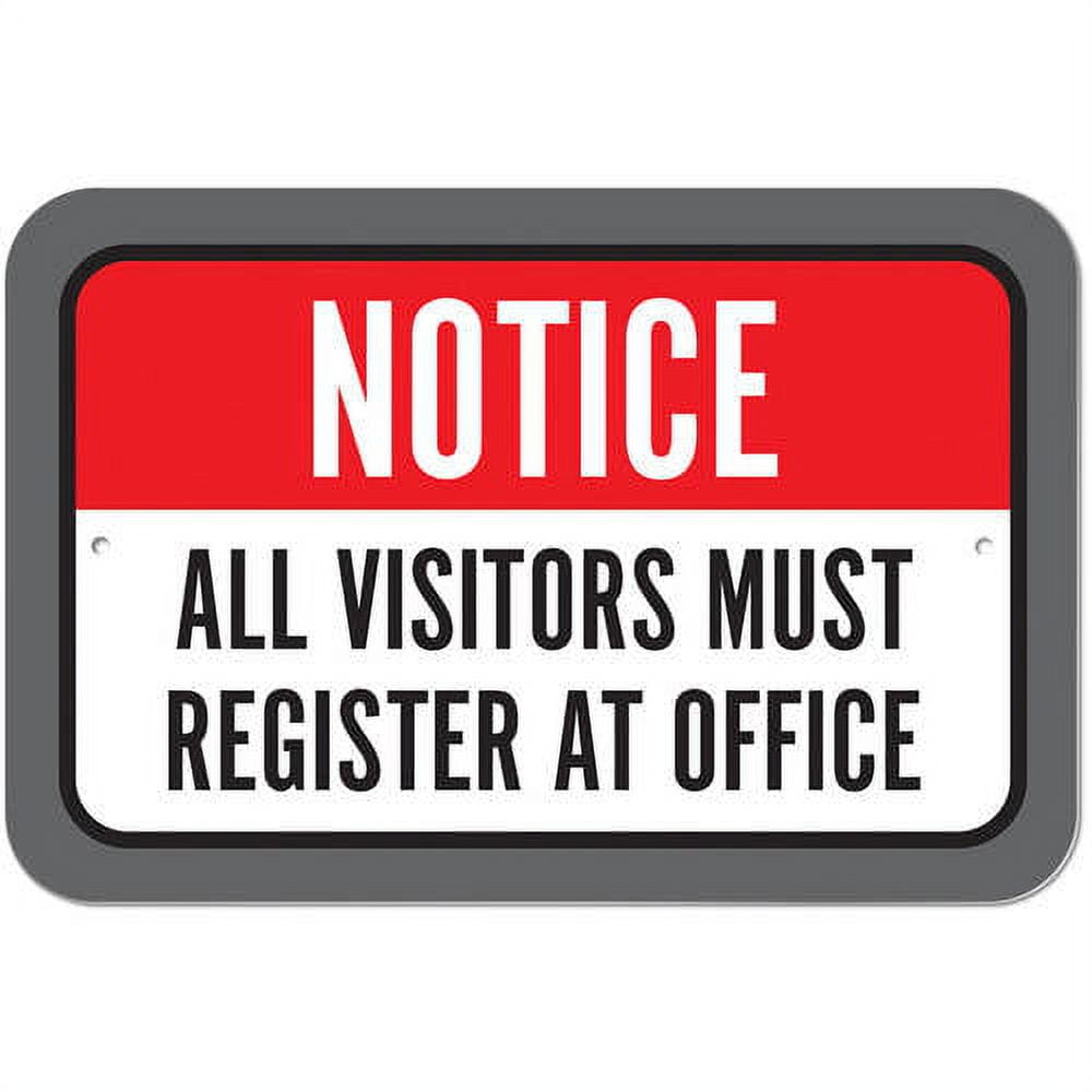 Notice All Visitors Must Register At Office Sign - Walmart.com