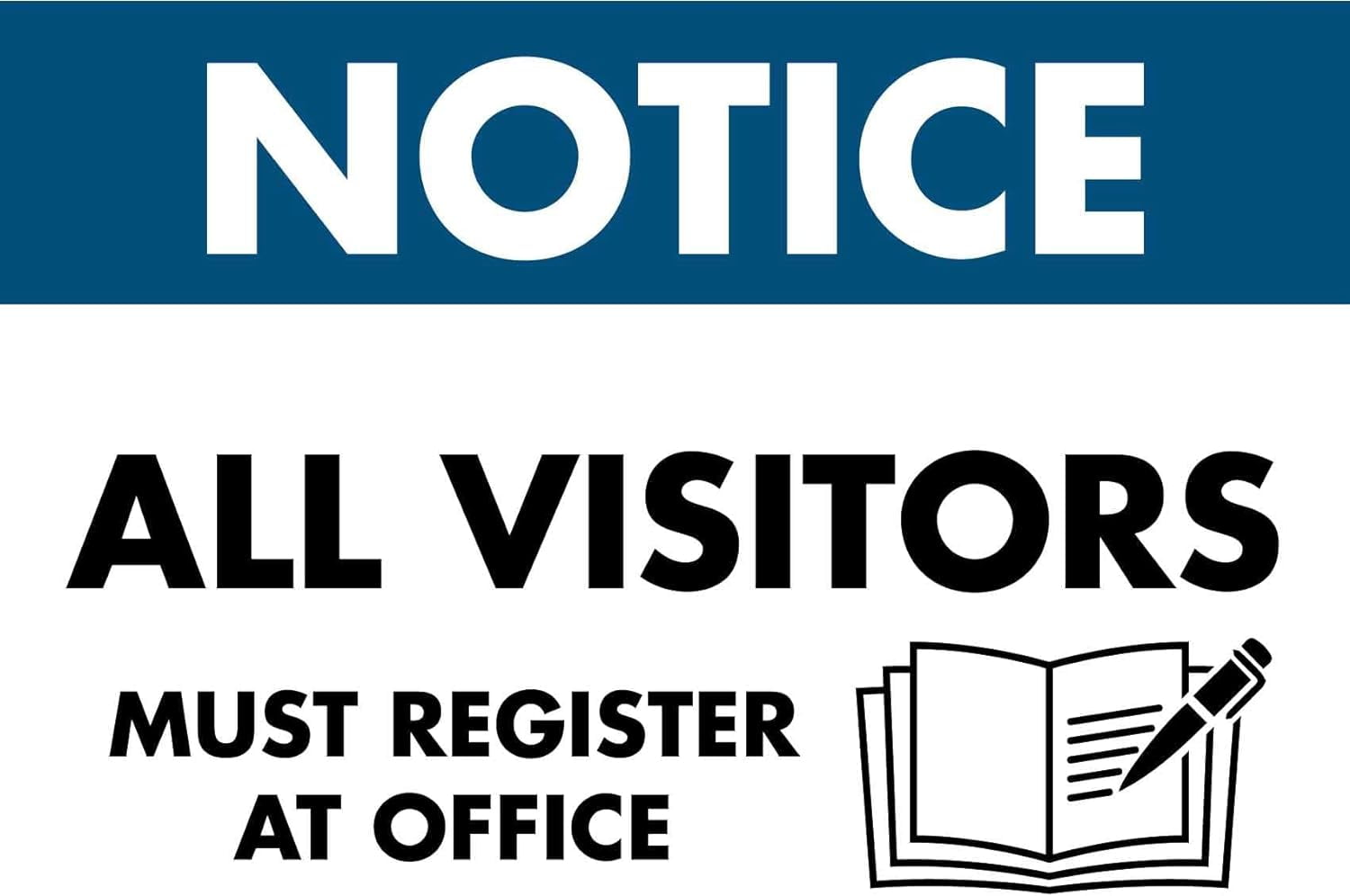 Notice All Visitors Register Sign Metal Tin Sign 8x12 Inches Caution ...