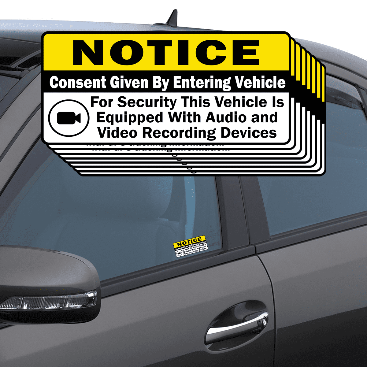 Notice Audio and Video Recording Consent Sticker Sign, Double Sided 8 ...