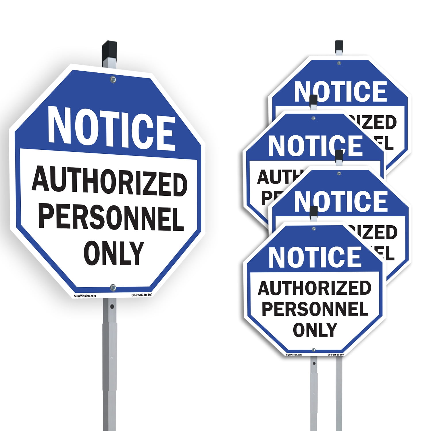 Notice Authorized Personnel Only (5 Pack) 10 inch X 10 inch Octagon ...