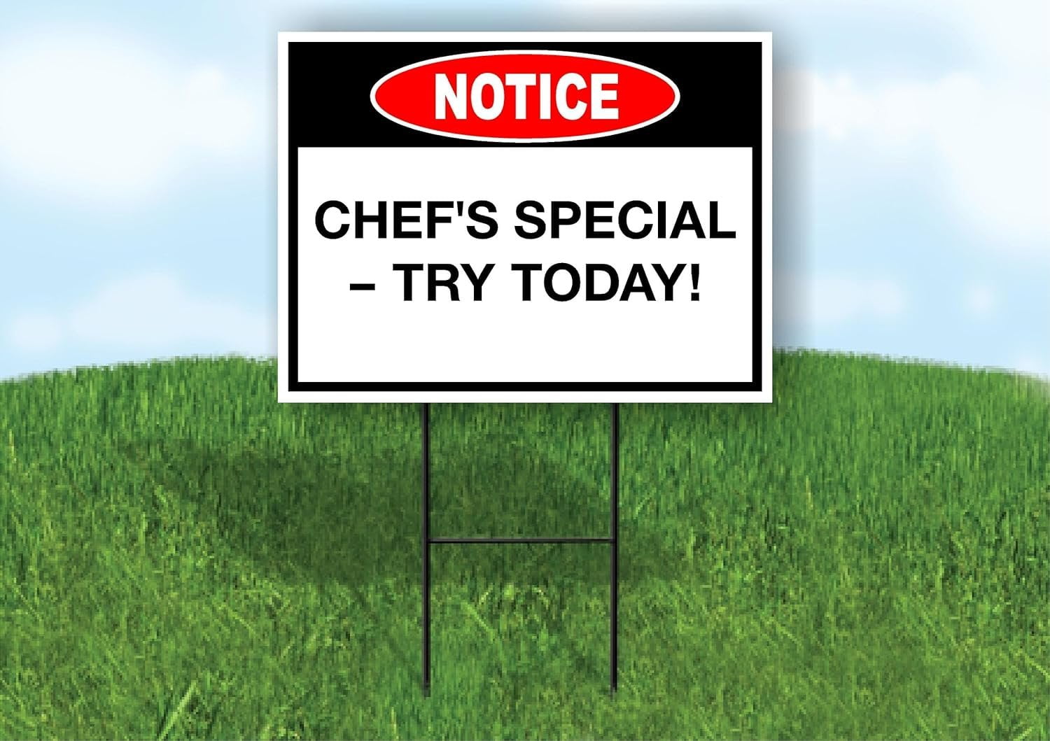 Notice Chef's Special Try Today Double Sided 18 in x 24 in Yard Sign ...