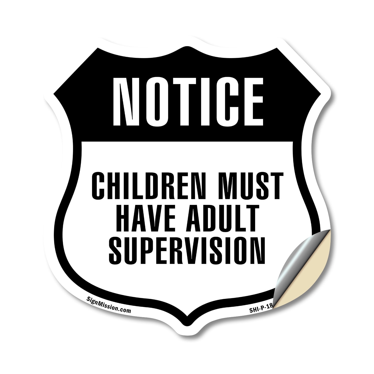 Notice Children Must Have Adult Supervision (2 Pack) 12 inch X 12 inch ...